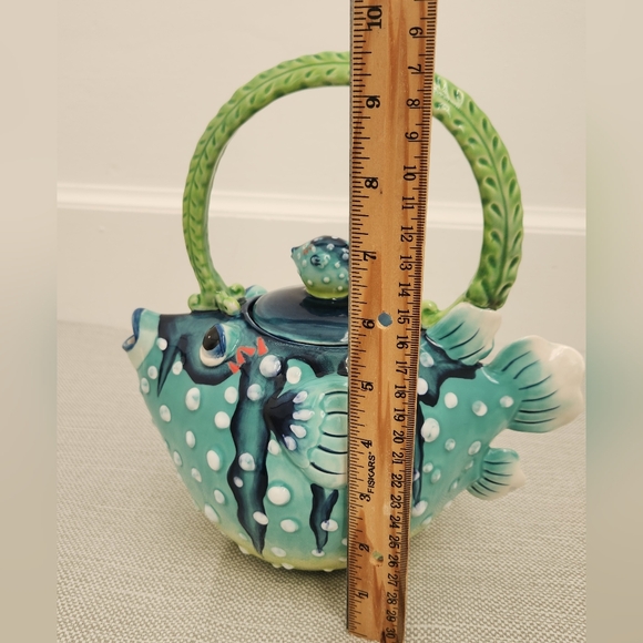 Blue Sky | Kitchen | Blue Sky Jeanette J Mccall Puffer Fish Teapot Set ...